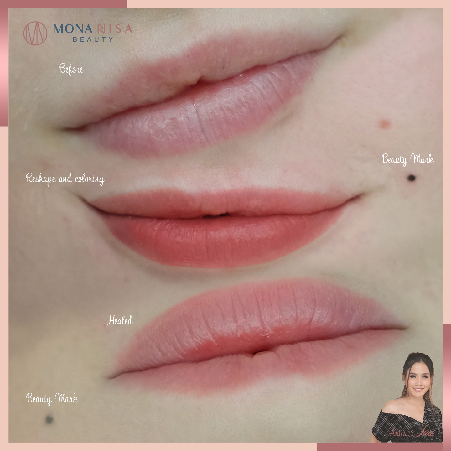 Beautiful lip color tattoo • MonaNisa Beauty